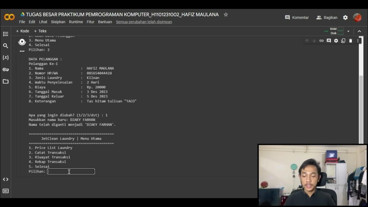 PRESENTASI TUGAS BESAR PRAKTIKUM PEMROGRAMAN - YouTube