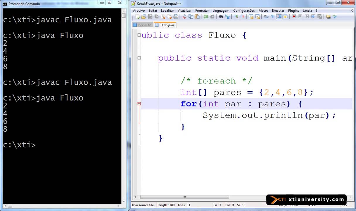 Universidade XTI - JAVA - 027 - foreach - YouTube