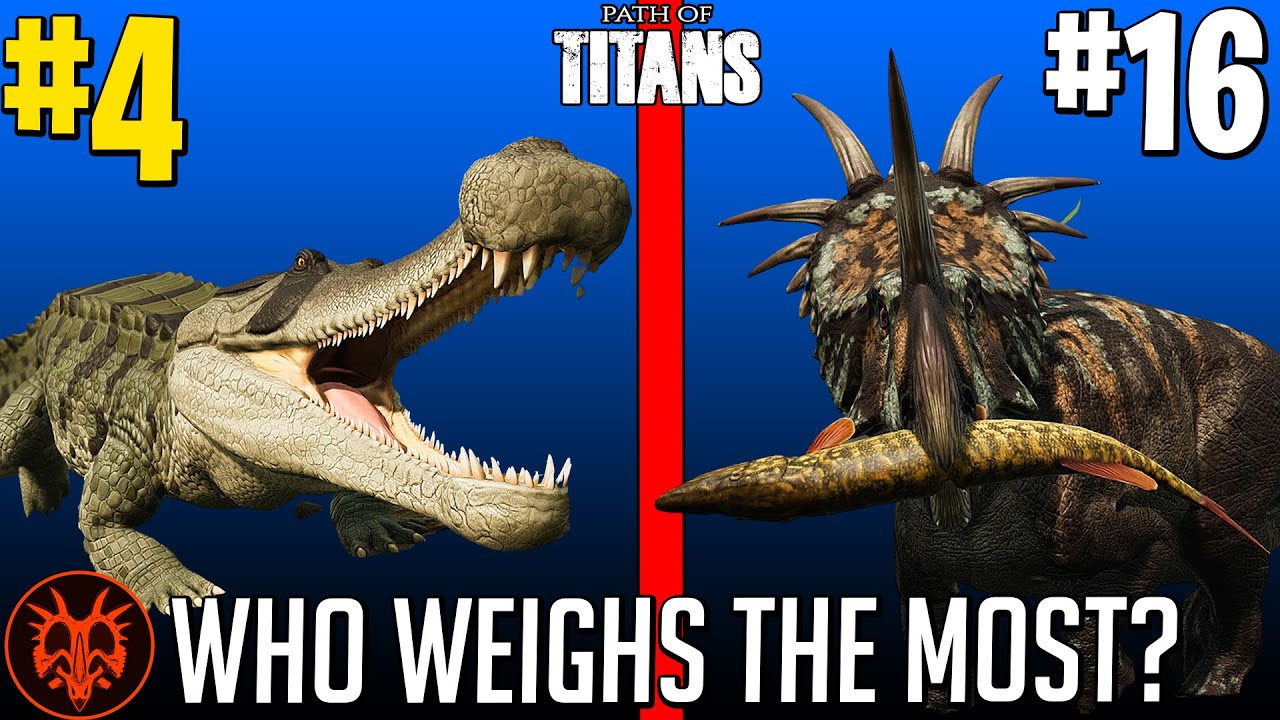 All 30 Official Dinos Ranked By Combat Weight! - Path of Titans - YouTube