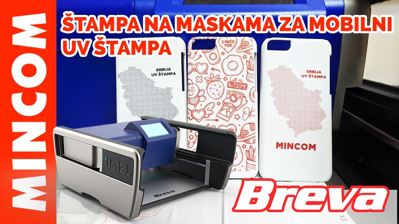Štampa na maskama za mobilni - Breva UV štampač - YouTube