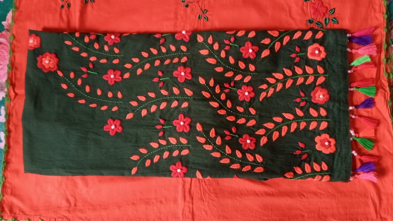 Hand embroidery Jamar design.(জামার ডিজাইন) - YouTube