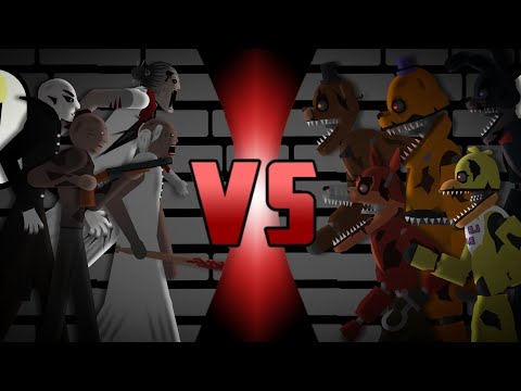 Slendrina/Granny's Family Vs Nightmare VR (FNAF) [Stick Nodes Battle]