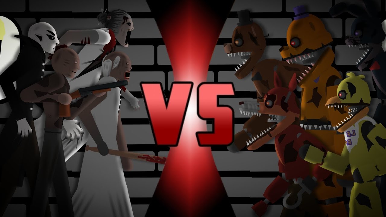 Slendrina/Granny's Family Vs Nightmare VR (FNAF) [Stick Nodes Battle ...