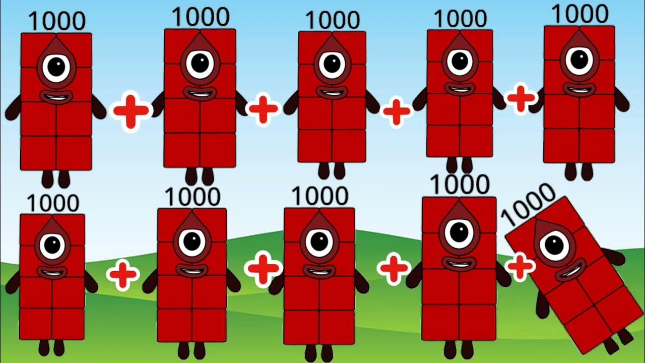 NUMBERBLOCKS ADDING UP TO 10 GIANT NUMBERS | ADDITION OF BIG NUMBERS | learning city - YouTube