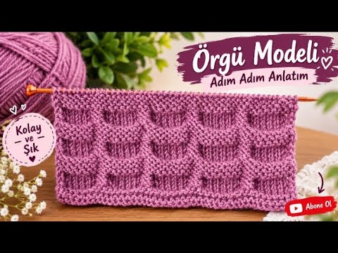 3D Kabartmalı İki Şiş Örgü Modeli 🧶 Bebek Battaniyesi & Yelek süveter Hırka bay bayan örgü modeli 