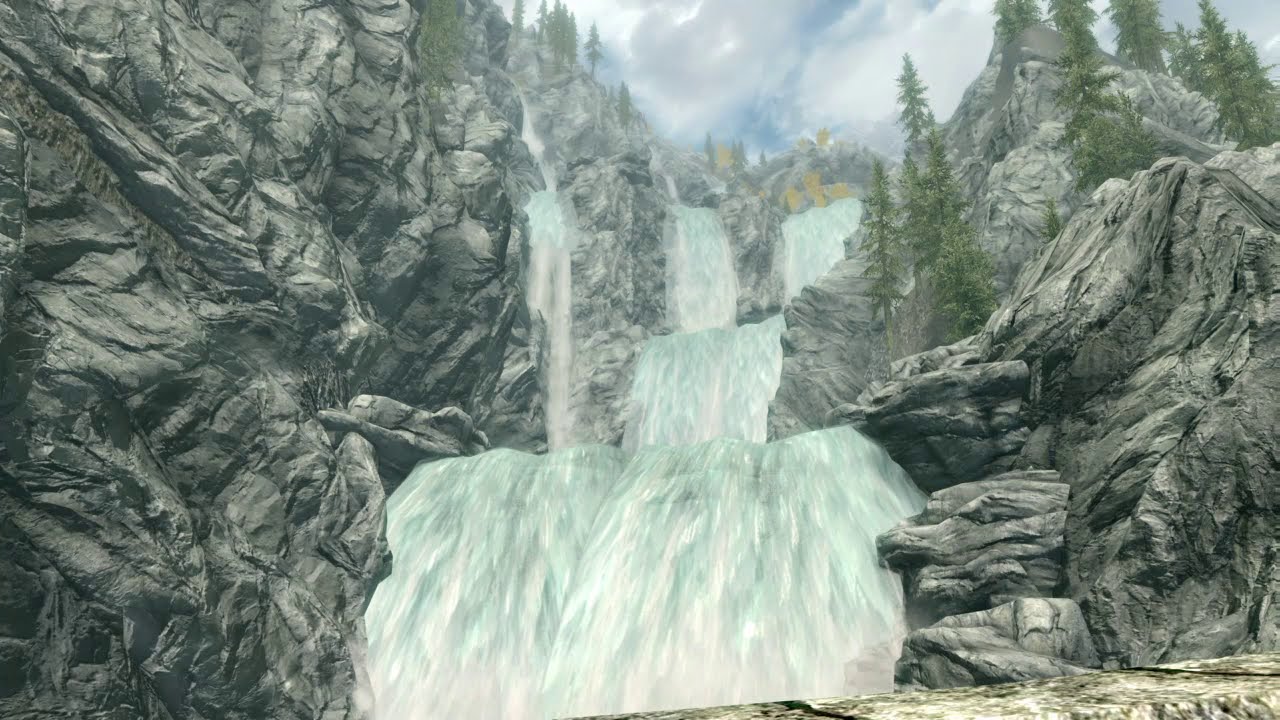 Skyrim Waterfall calming video - YouTube