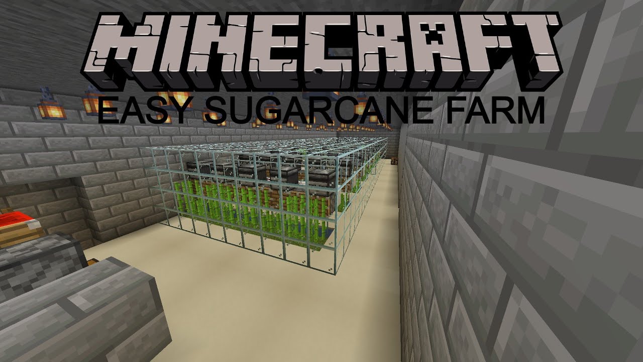 How to Build A Very Efficient And Easy Sugarcane Farm | Minecraft Let's ...