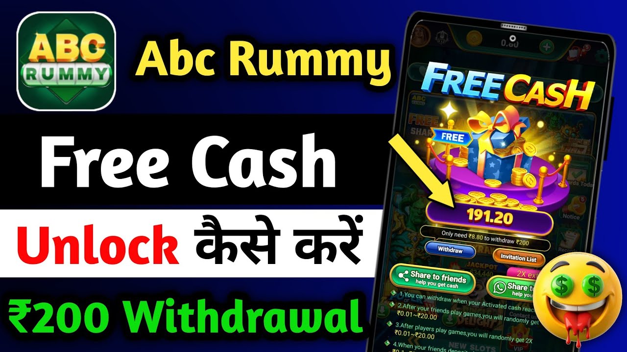 Abc Rummy me free cash unlock kaise kare || abc rummy me free cash ...