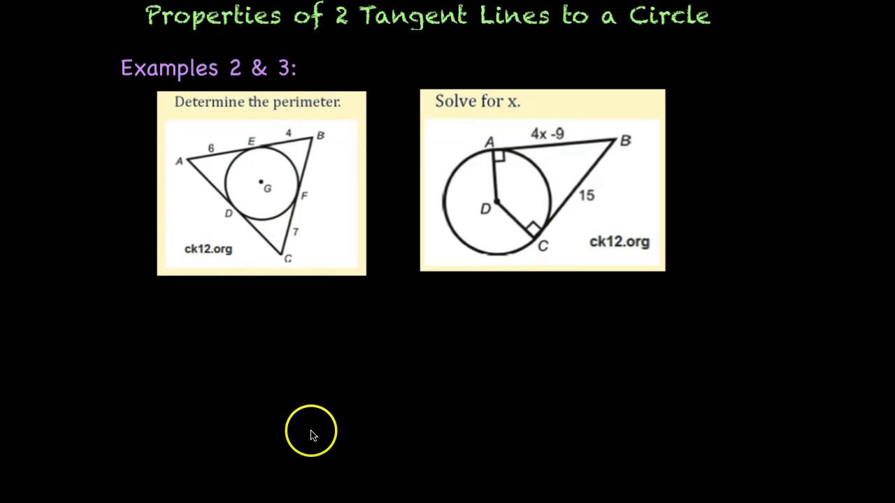 Properties of 2 Tangent Lines to a Circle - YouTube