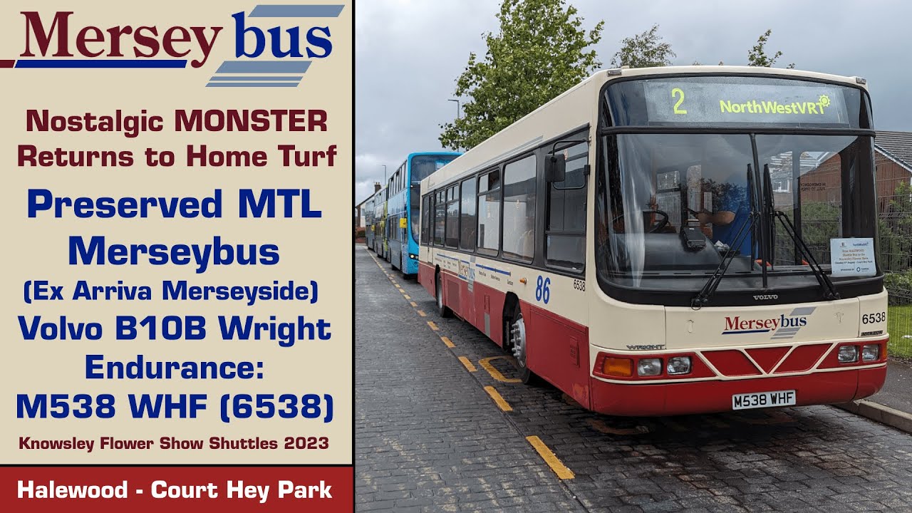 Preserved MTL Merseybus Volvo B10B Wright Endurance: M538 WHF - YouTube