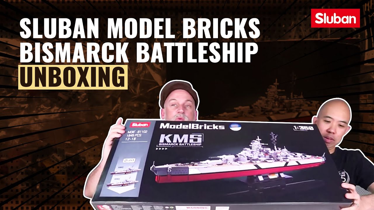 SLUBAN Model Bricks Bismarck Battleship Unboxing | #askhearns - YouTube