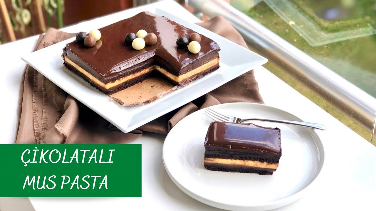 Çikolatalı Mus Pasta / Chocolate Mirror Glaze Mousse Cake - YouTube