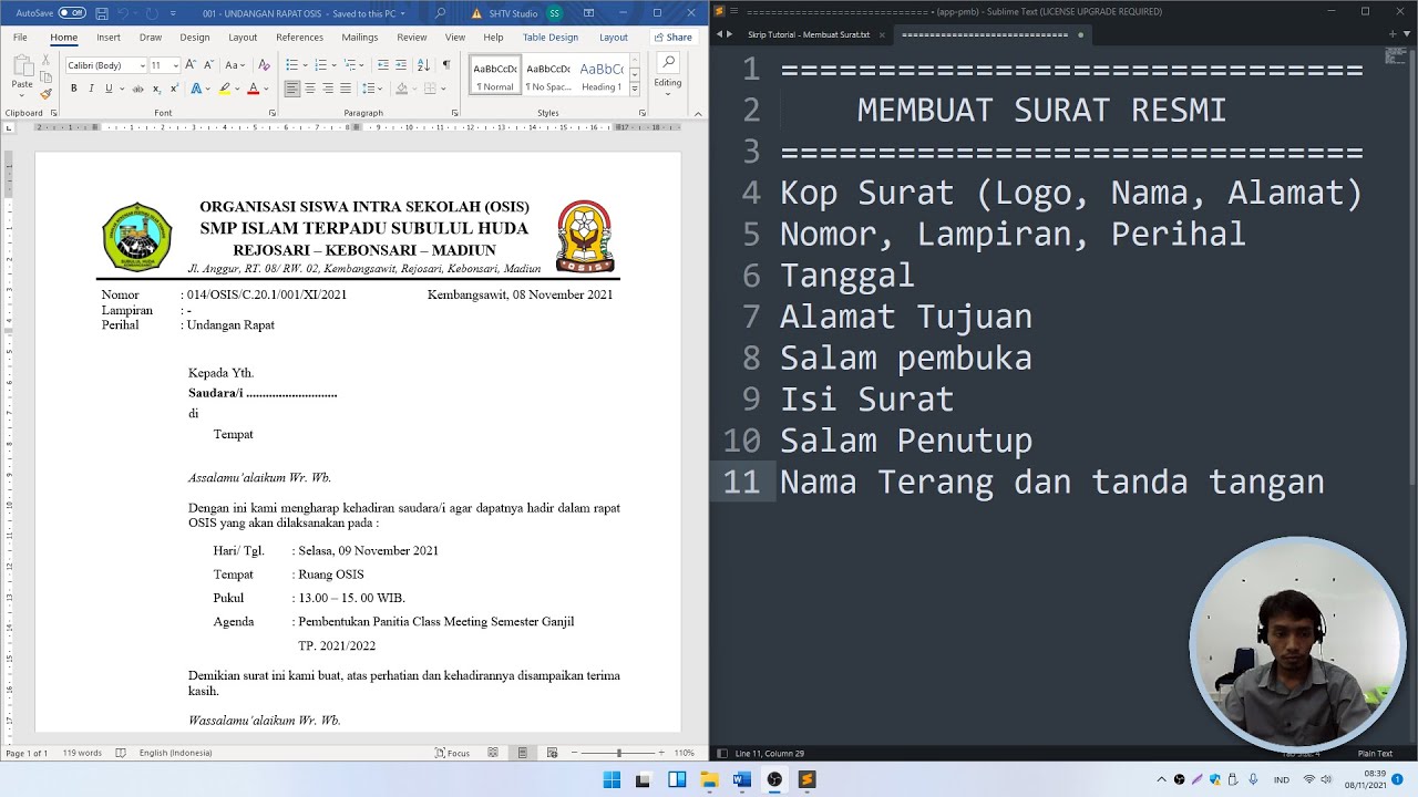 Belajar Microsoft Word - Membuat Surat Resmi - YouTube