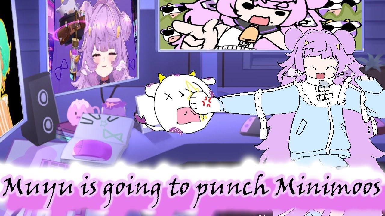 Muyu threatens mini moos with face punches - YouTube