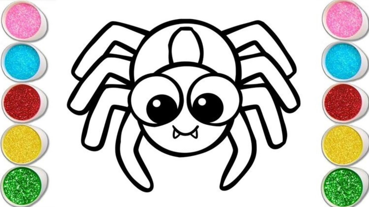 Spider Drawing, Painting and Coloring for Kids and Toddlers - YouTube
