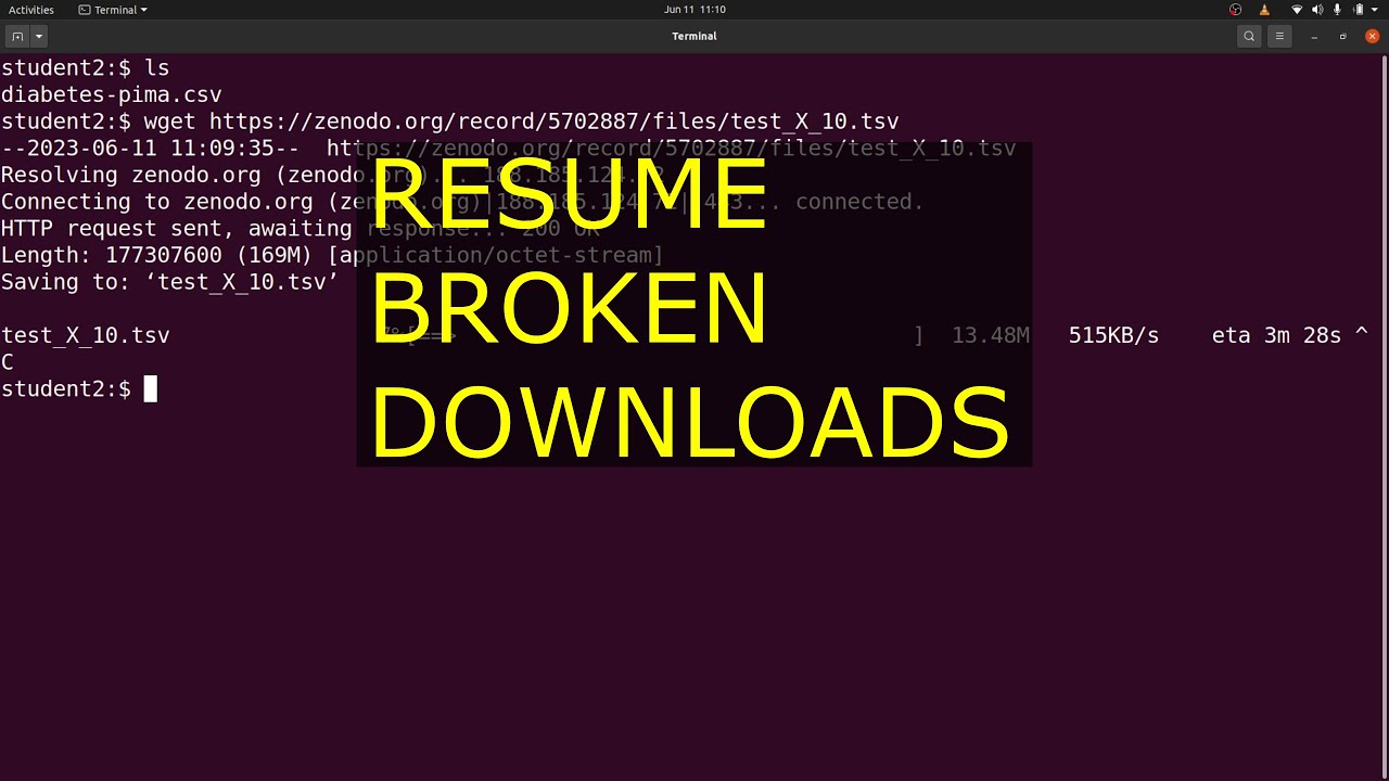 Wget Linux Tutorials for Beginners How to resume or fix broken ...