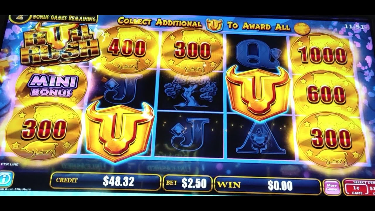*MINI JACKPOT* bull rush slots - YouTube