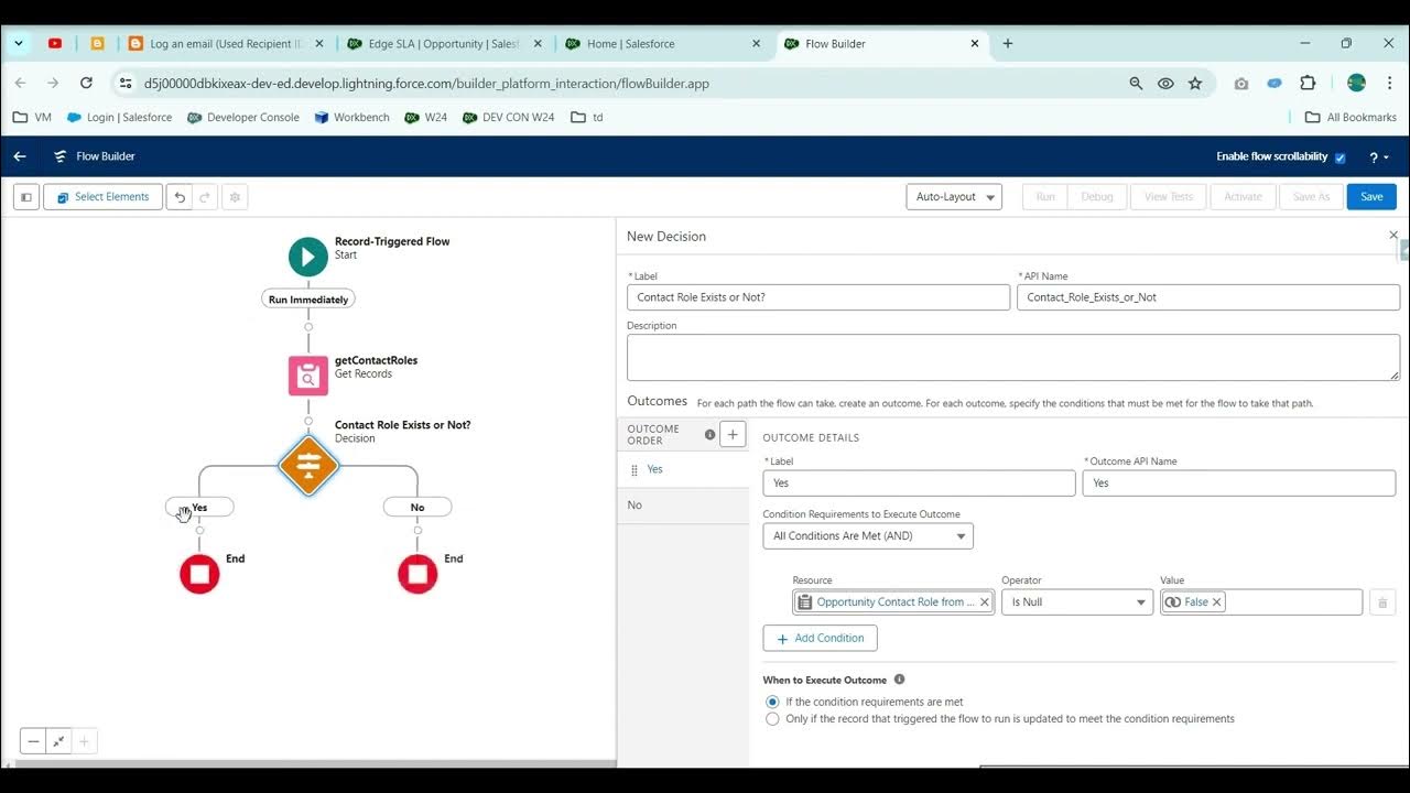 Send An Email To Contact Role Using Record Triggered Flow Insalesforce Youtube