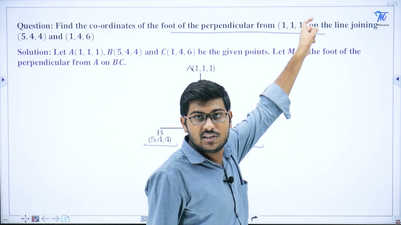 Length, Foot of Perpendicular and Equation of Perpendicular from a ...