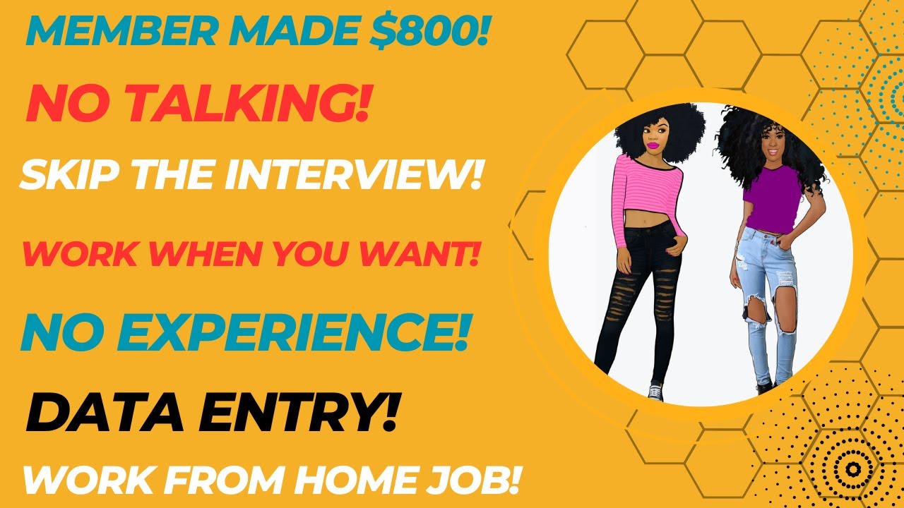 Member Made $800 Skip The Interview Data Entry Work When You Want Work ...