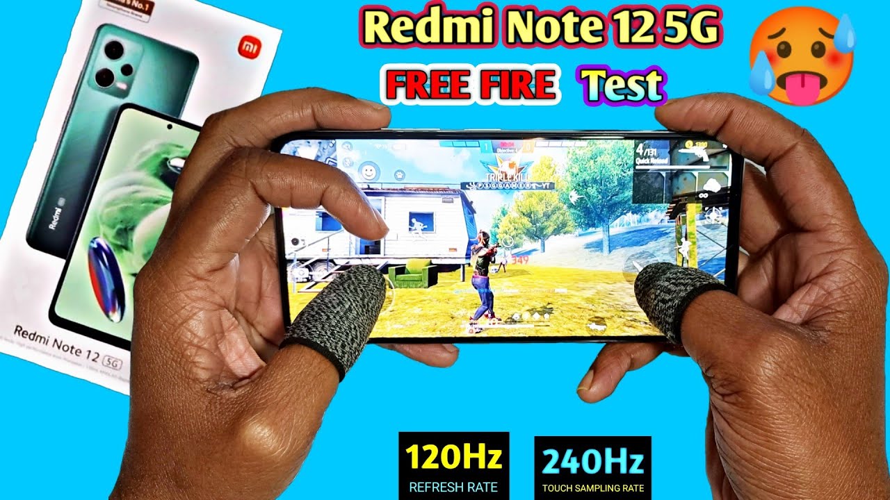 Redmi Note 12 5G Free Fire Gameplay + Heating + Battery Drain Test ...