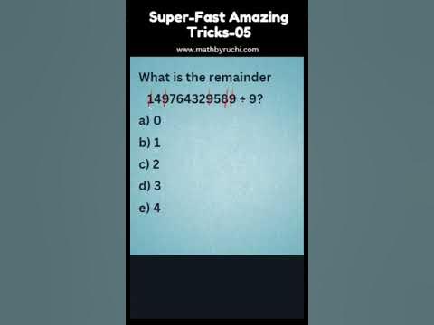 How to find remainder when a number is divided by 9|Division by 9 ...