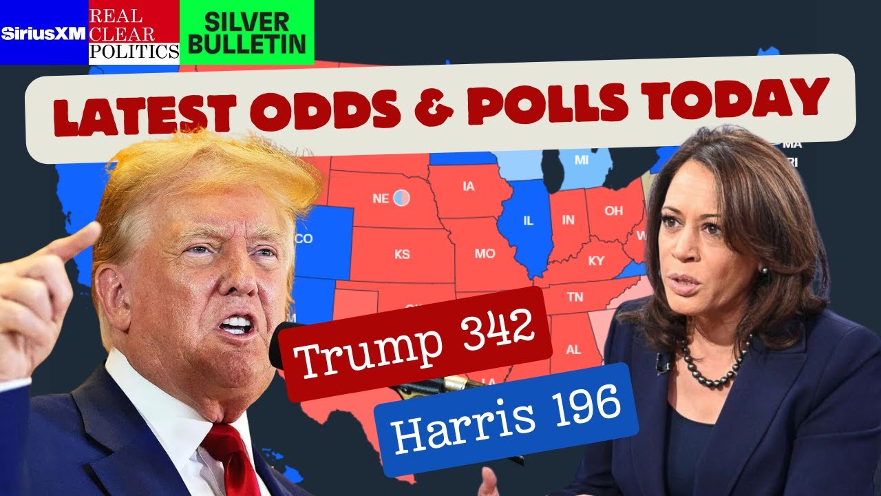 Latest Polls Map of US Election 2024 | Polls Trump vs Harris | Trump ...