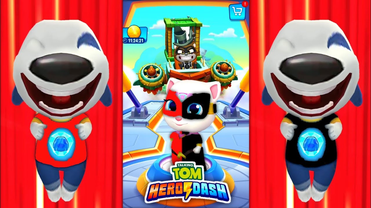 Talking Tom Hero Dash - Hero Angela Black & Red Suit & Save The Hero ...
