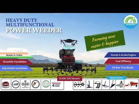 Simpson Isam 800 power weeder on field demo at Coimbatore, Tamilnadu ...