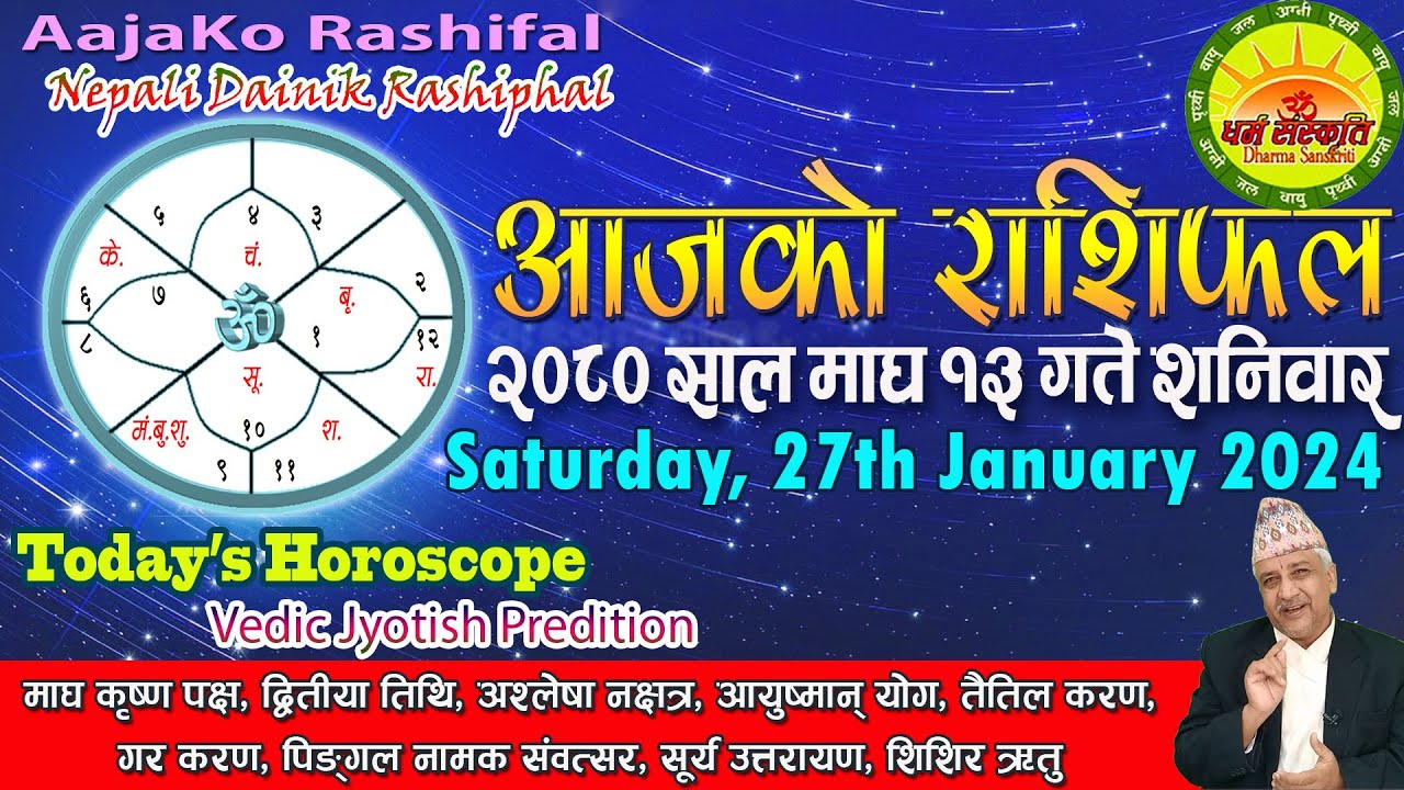 आजको राशिफल | २०८० माघ १३ शनिवार | January 27 2024 | Nepali Horoscope ...
