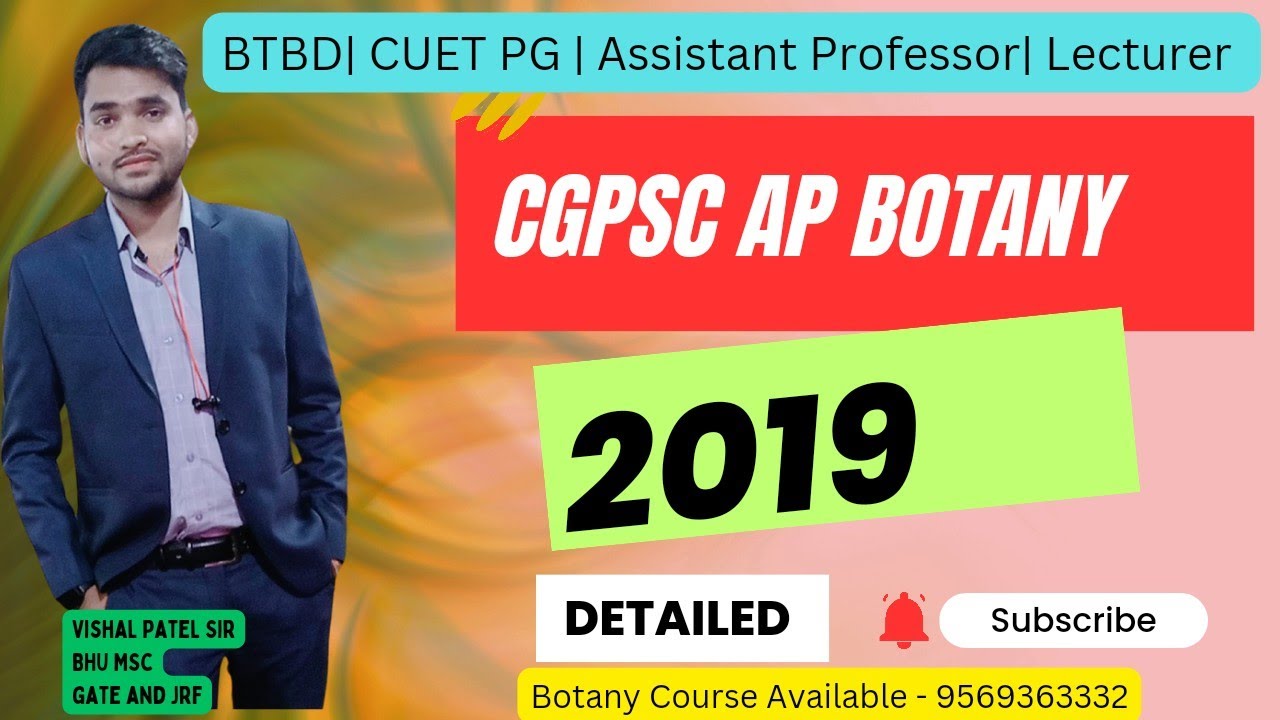 CGPSC 2019 Botany PYQ Solution | Botany Assistant Professor Exam ...