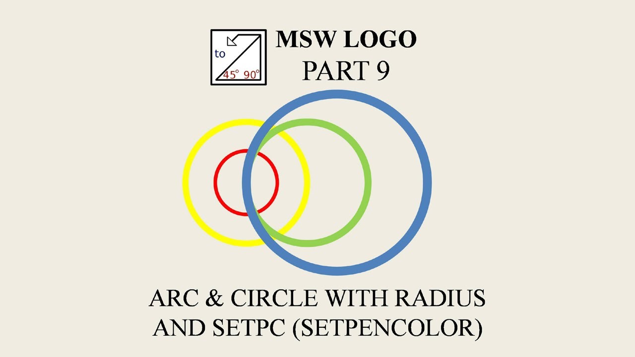 MSW LOGO PART 9 ARC AND CIRCLE WITH RADIUS - YouTube