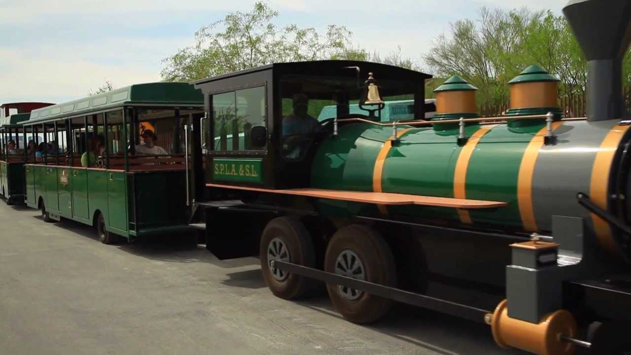 Trackless Train at the Springs Preserve - YouTube
