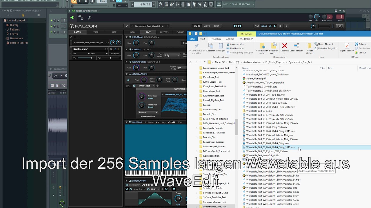 WaveEdit Vergleich 2048 zu 256 Samples - YouTube
