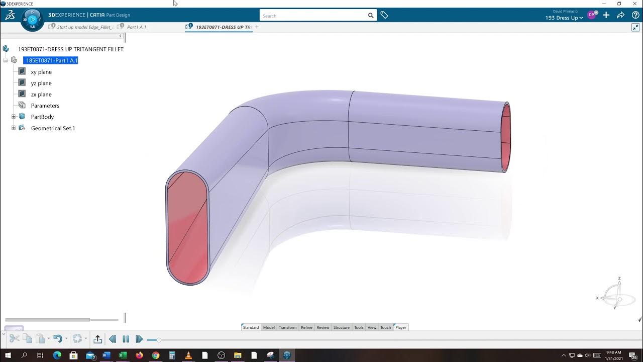 Refine Dressup Solids 2 CATIA 3DExperience Fillet Exercise Demo 8-11 - YouTube