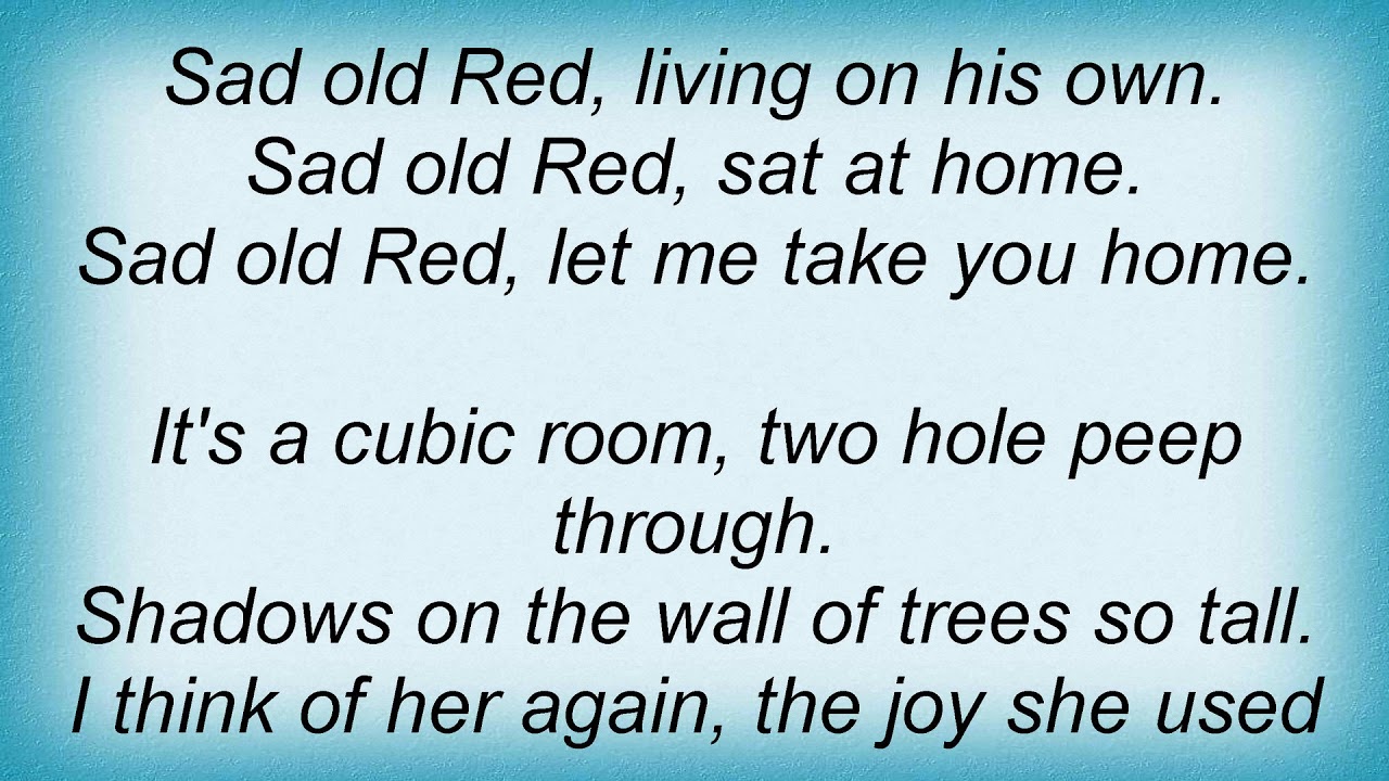 Simply Red - Sad Old Red Lyrics - YouTube
