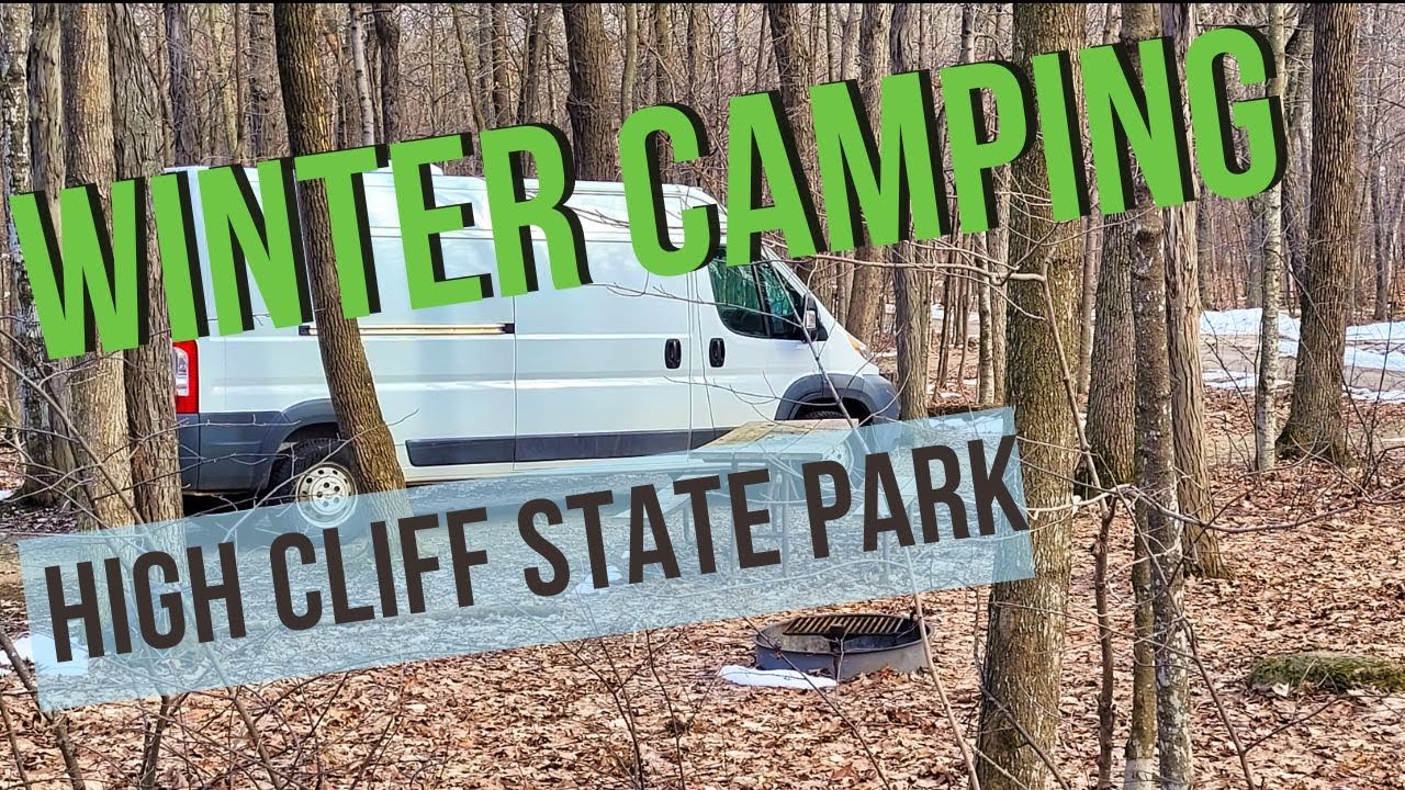 High Cliff State Park Winter Camping campground tour, and review of red ...