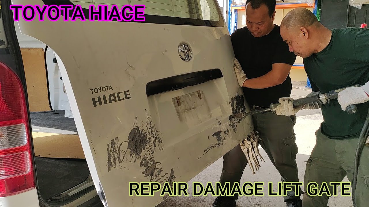 TOYOTA HIACE : REPAIR DAMAGE LIFT GATE ( BACK DOOR) - YouTube