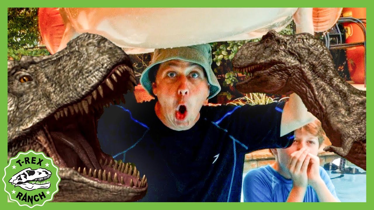 Raptor Scare - Swimming Pool Fight | 🦖🦕 T-Rex Ranch Dinosaur Videos ...