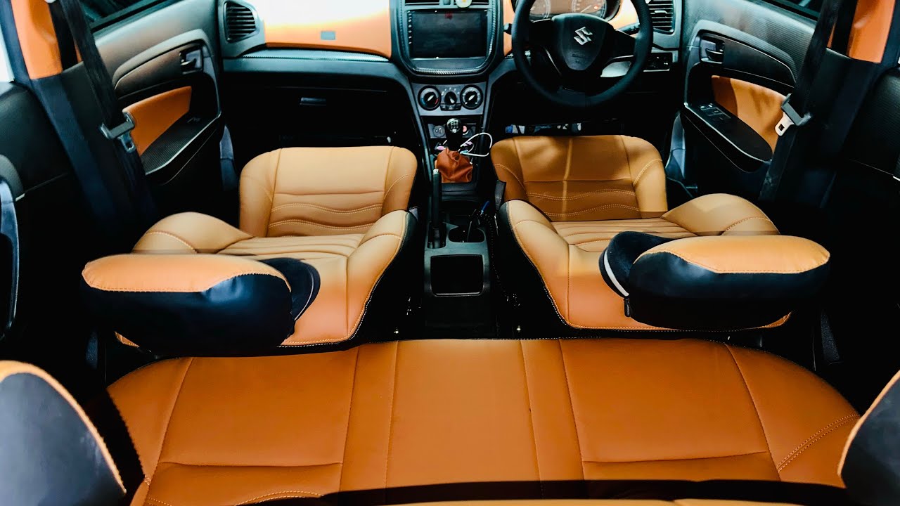 Full luxury interior done in Brezza|Tan Black|Leather Wrap|2 years ...