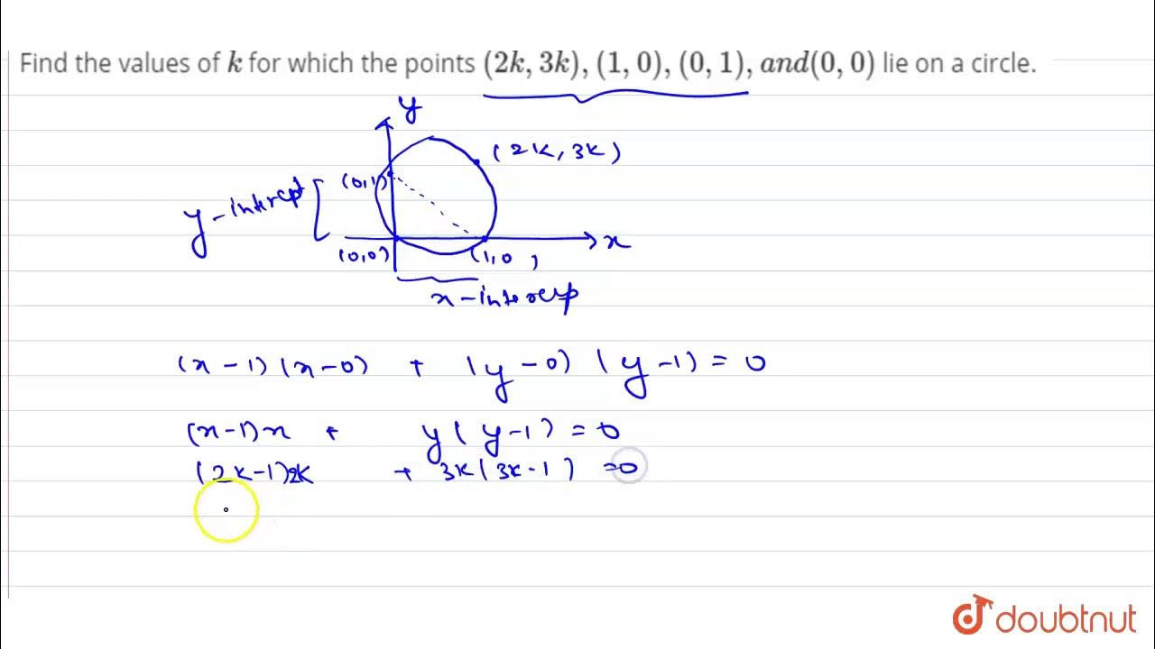 "Find the values of `k` for which the points `(2k ,3k),(1,0),(0,1),a n ...