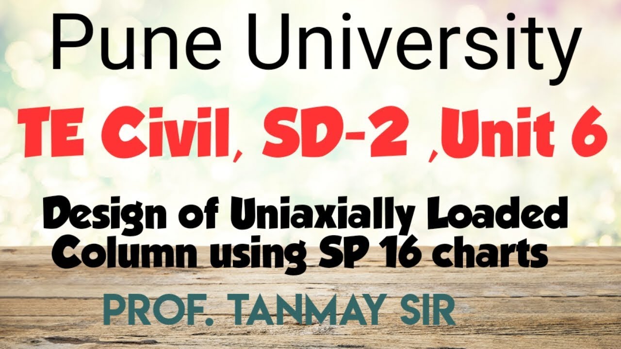 Design of uniaxially loaded column using SP 16 charts. - YouTube
