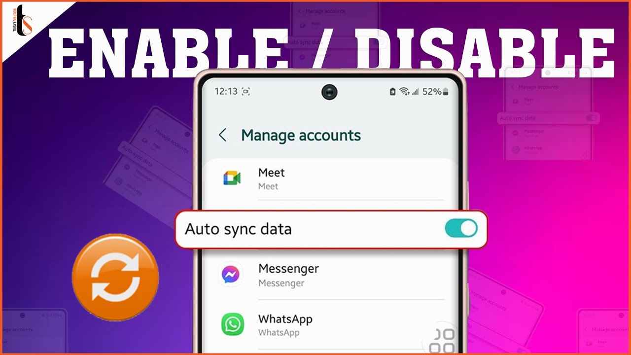 Samsung Phone: How to Enable and Disable Accounts Auto Sync Data - YouTube