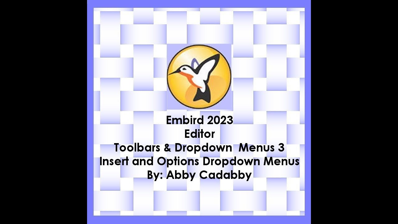 4. Embird Editor Insert And Options Drop Down Menus - YouTube