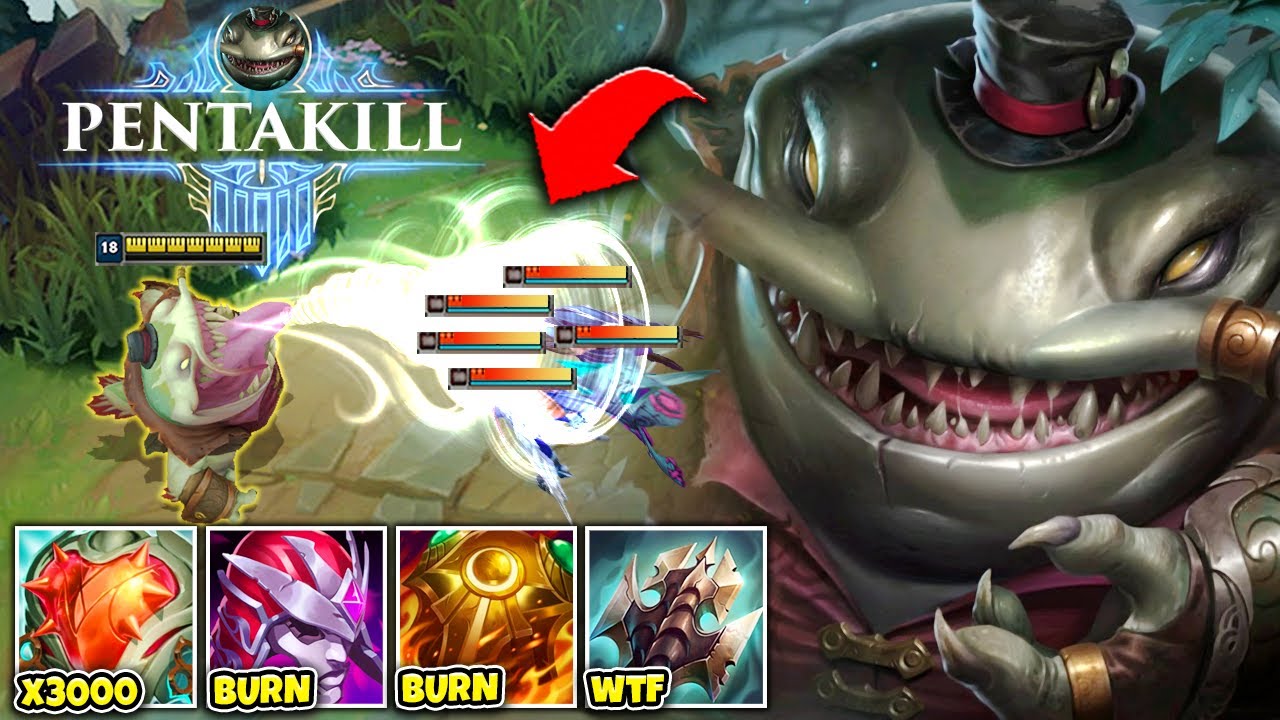 SUPER TANK TAHM KENCH INHALES THE ENTIRE ENEMY TEAM! (1V5 PENTAKILL ...