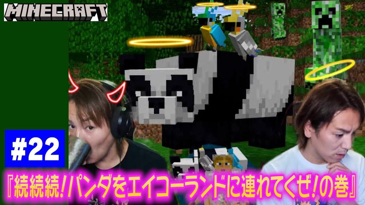 22】EIKOがマインクラフトを生配信【続続続！パンダをエイコーランドに連れてくぜ！の巻】 - YouTube