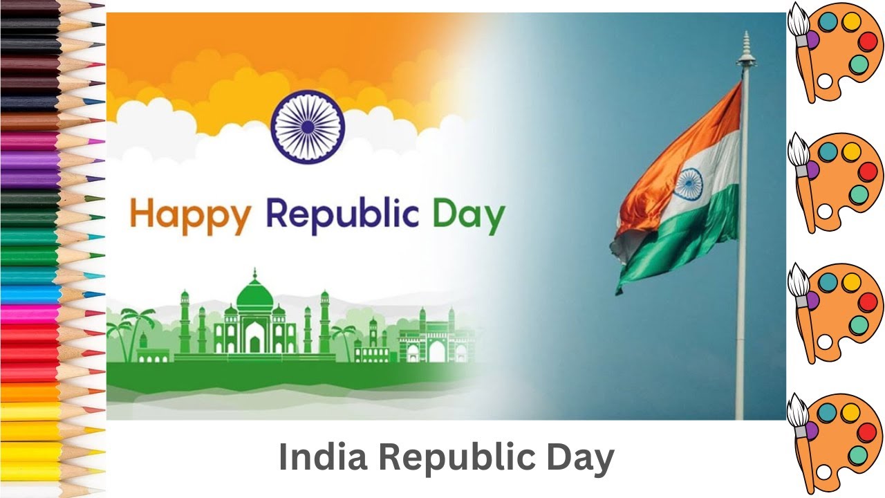 🇮🇳🎉 How to draw a India Republic Day | Step by step tutorial to draw ...