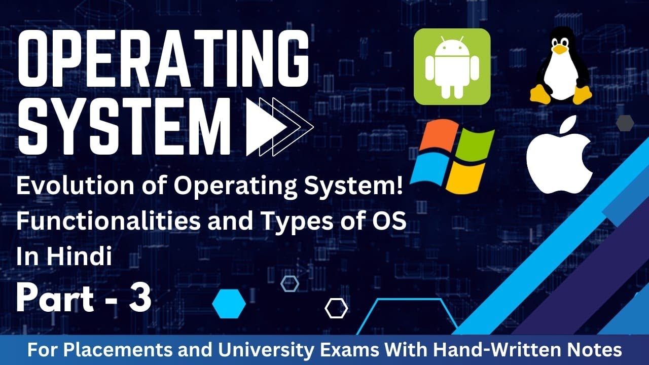 L-3 Evolution of Operating System! Functionalities and Types of OS In Hindi |With Handwritten ...