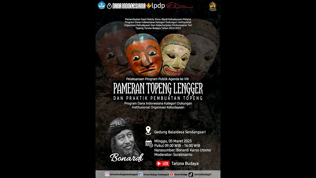 FLYER/Poster Pameran Topeng | Taruna Budaya | Dana Indonesiana ...