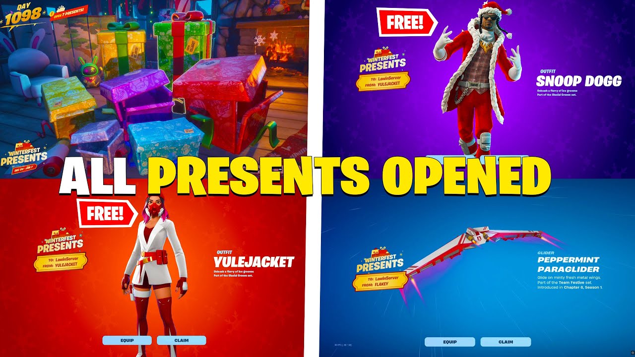 *ALL* Winterfest 2024 Presents OPENED! (Full Showcase, GIFT LOCATIONS ...